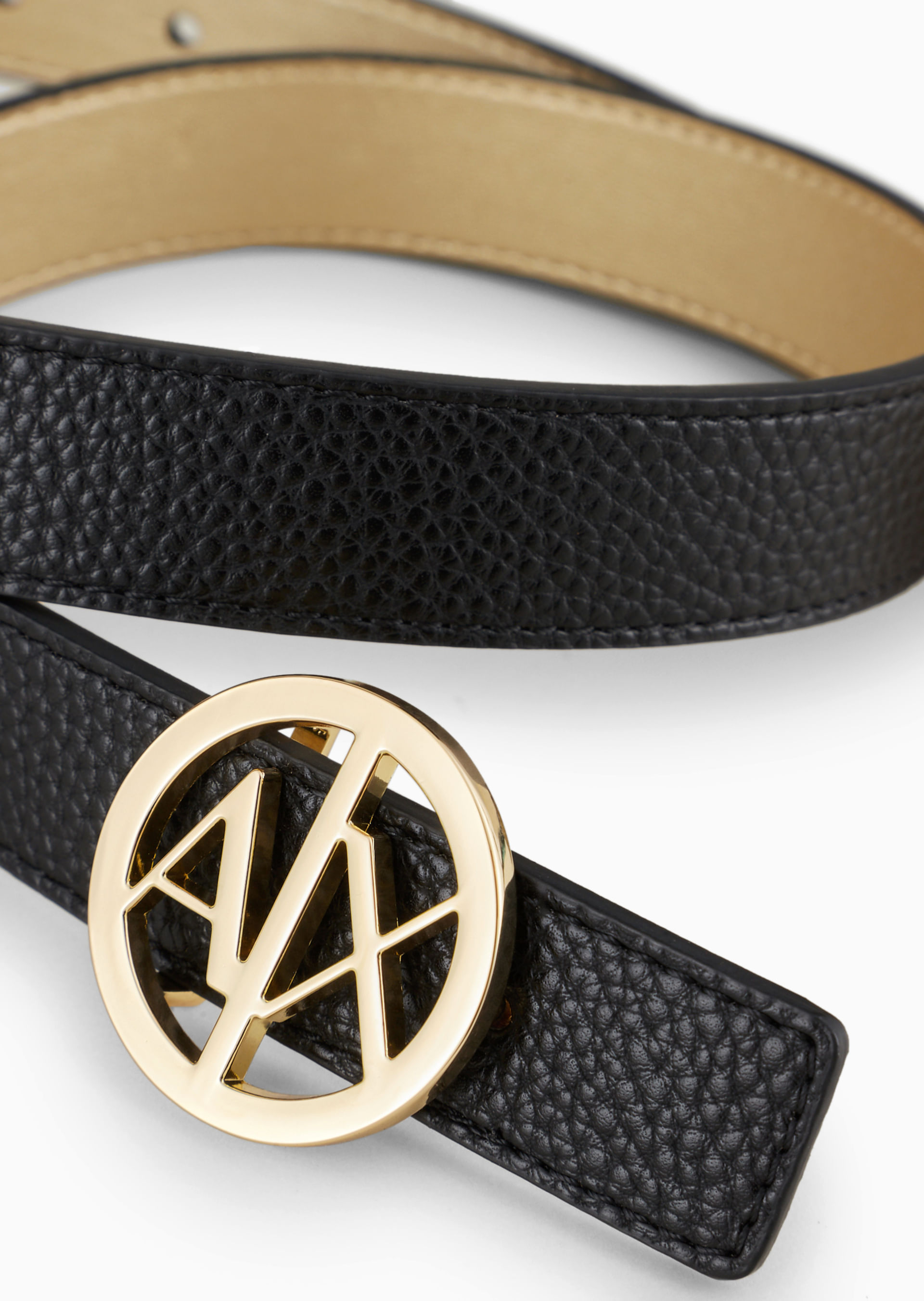 Cinto em couro com fivela metálica | Armani Exchange - Armani
