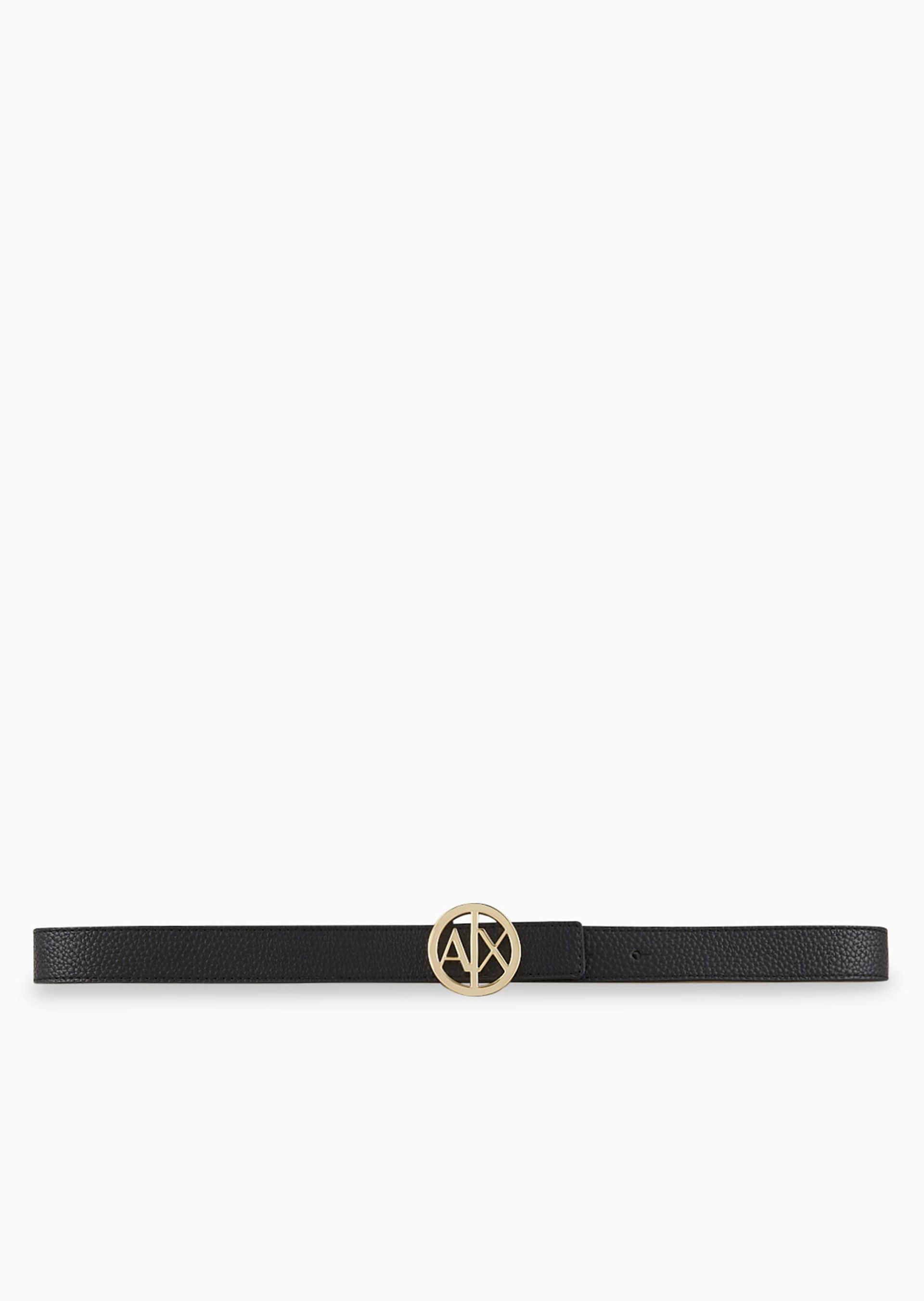 Cinto em couro com fivela metálica | Armani Exchange - Armani