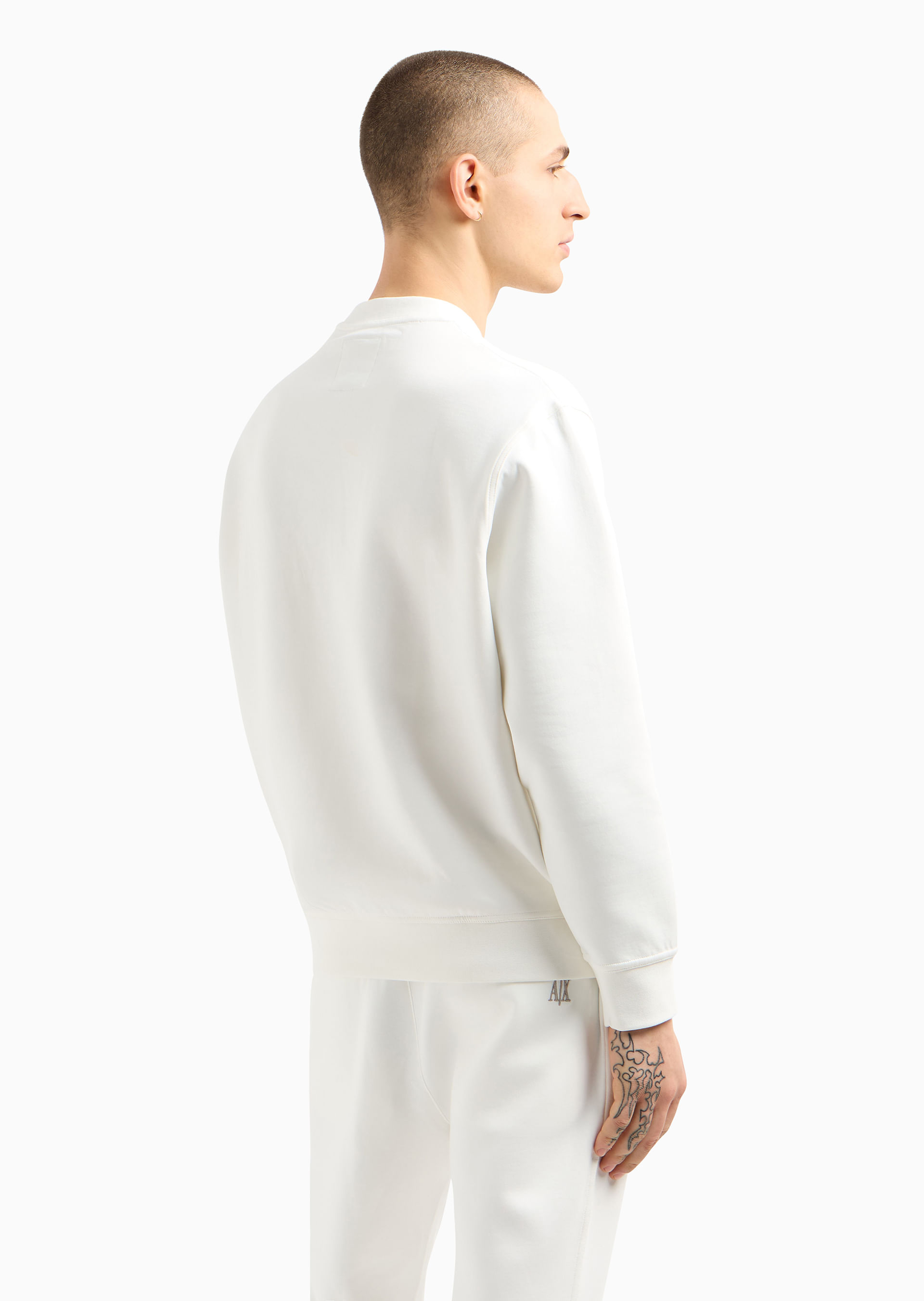 Moletom Fleece Gola Redonda com Logo Icon | Armani Exchange - Armani